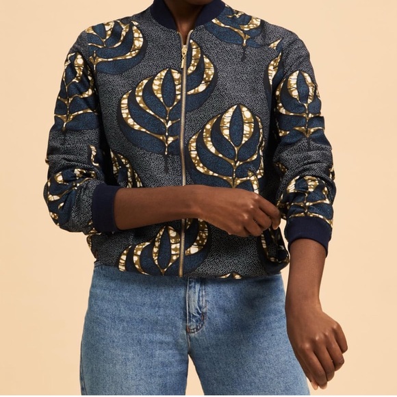Jackets & Coats | Stylish Navy And Gold Womens Bomber Jacket Millie ...